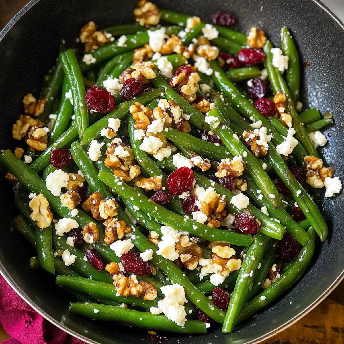 Irresistible Lemon Butter Green Beans with Cranberries & Feta