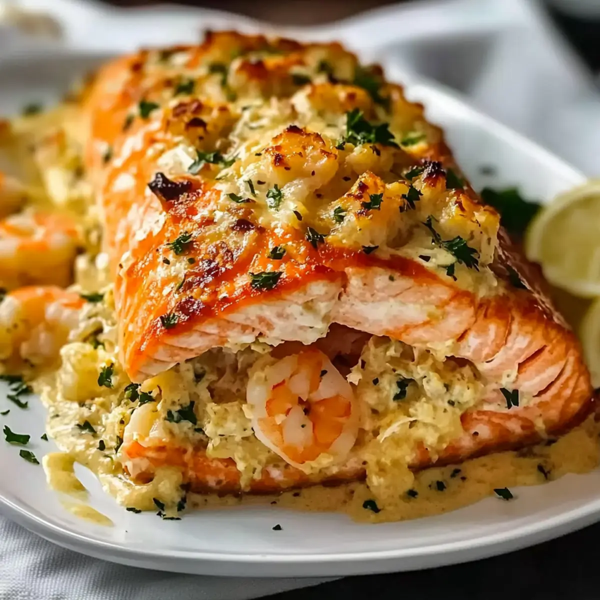 Irresistible Crab and Shrimp Stuffed Salmon: A Delicious Delight