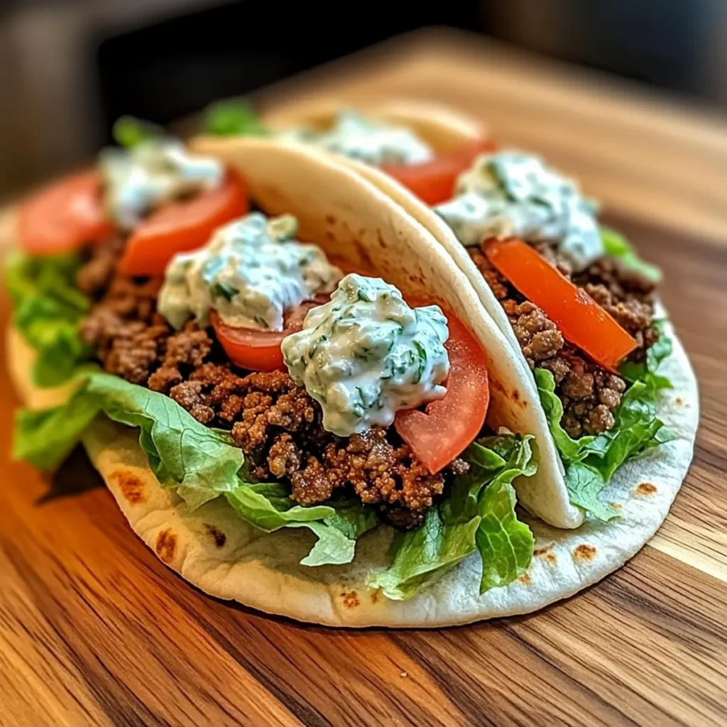 Irresistible Ground Beef Gyros with Creamy Tzatziki Sauce